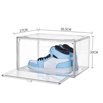 China Transparent Plastic Stackable Shoe Storage Boxes Acrylic Drawer Type for sale