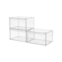 China Acrylic Magnetic Stackable Shoe Display Boxes Transparent for sale
