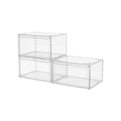 China Acrylic Magnetic Stackable Shoe Display Boxes Transparent for sale