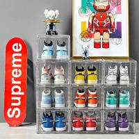 China Clear Transparent Stackable Shoe Box With Custom Logo for sale