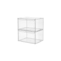 China Acrylic Magnetic Clear Acrylic Shoe Boxes Stackable Transparent for sale