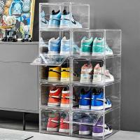 China Front Open Clear Shoes Box With Custom Logo Transparent for sale