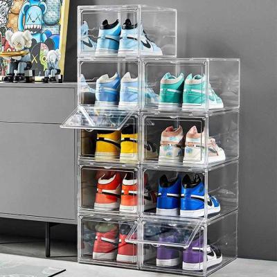 China Front Open Clear Shoes Box With Custom Logo Transparent for sale
