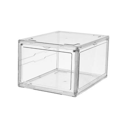 China Plastic Acrylic Shoe Boxes With Magnetic Door 5kg - 10kg Load for sale