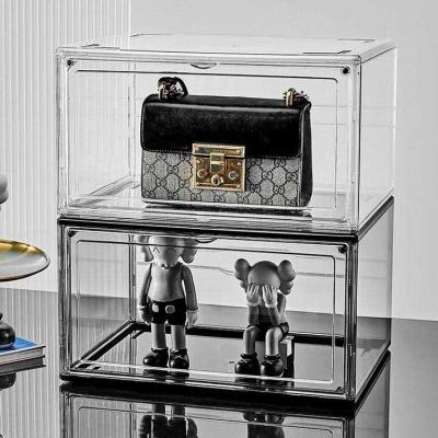 China Transparent Plastic Acrylic Drop Front Shoe Box Stackable for sale