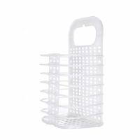 China Silk Road Enterprise Odorless Plastic Foldable Laundry Basket , Multiscene Wall Hanging Laundry Hamper for sale