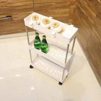 China 3 Tier Rolling Home Storage Carts Foldable Multi Purpose Slim Thickened 62*40*12.5cm for sale
