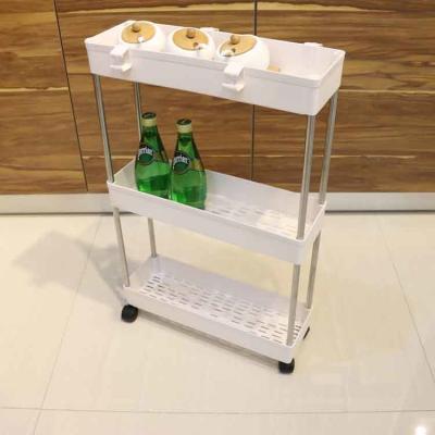 China Plastic Sundries Rolling Home Storage Carts With 4 Universal Wheels Flexible Moving for sale