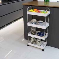 China 4 Tier Slim Kitchen Trolley Rack for Vegetable reusable lightweight Easy to install for sale