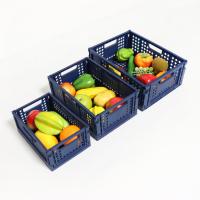 China Cuboid Stacking Plastic Foldable Crates For Kitchen Thickened Collapsible Durable for sale