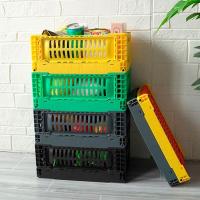 China Square Cube PP Plastic Folding Storage Crate Tasteless Household for sale