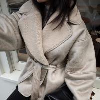 China HONGJUN Oversized Belted Bonded Jacket for sale