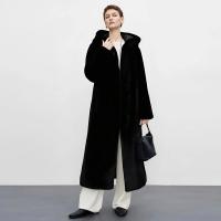China Euro-American Eco-friendly Faux Fur Hooded Coat for sale