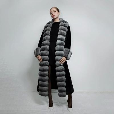 China Womens Winter Eco-friendly Warm Lapel Faux Fur With Inner Lining and Hidden Hook-clasps Coats for sale