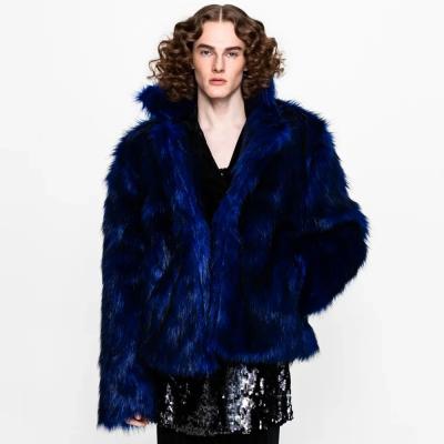 China Men's Eco Faux Fur Stand-up Coat for sale