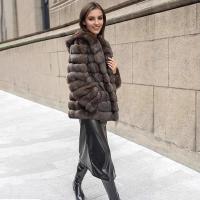 China Europe and America Eco-friendly Faux Fur hooded Coat for sale