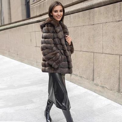 China Europe and America Eco-friendly Faux Fur hooded Coat for sale