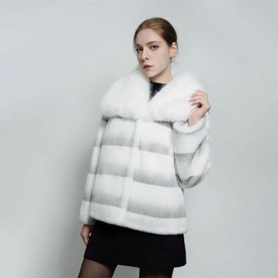 China Women's Winter Outerwear Eco-friendly Faux Fur Long Sleeve Crop Jacket Shaggy Coat Open Front Cardig for sale