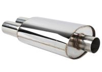 China Polished Stainless Steel Muffler Tips Oval Shape Center / Dual Configuration 2.25 Outlet for sale