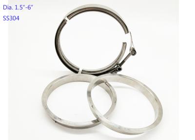 China 5 Inch Quick Release 19mm Width Stainless Steel Exhaust Clamps for sale