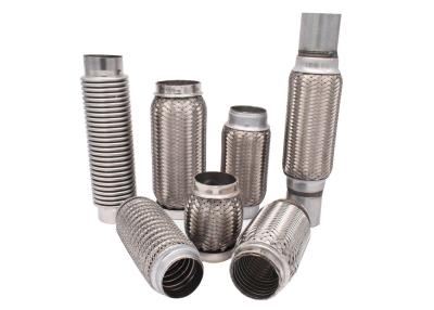 China Metal Ss201 Ss409 Wire Braided Hose 45mmx152mmx 252mm Stainless Steel Exhaust Parts for sale