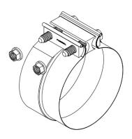 China 152.4mm 6 Inch Stainless Steel Exhaust Clamps Car For Exhaust Tips / Muffler Repair for sale