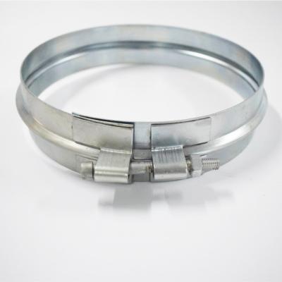 China Dust Collection Galvanized Steel Hose Clamp 150mm - 600mm Size for sale