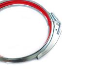 China Duct Fittings 150mm Galvanized Pipe Clamp With Handle And Gasket for sale