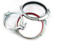 China Quick Fit Tube 75mm Galvanized Steel Pipe Clamp With Easy Lever For Ducting for sale
