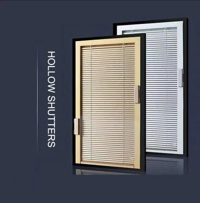 China Practical Magnetic Control Hollow Shutter Blinds Shades with Vertical Opening Option for sale