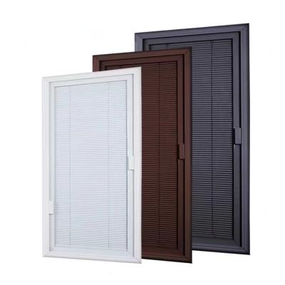 China Fire Safety Double Glazed Aluminum Hollow Integral Blinds Between Glass Sliding Windows Magnet Controller Shutters for sale