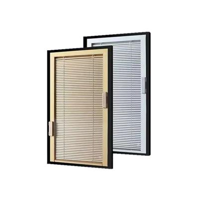 China Gold Magate Metal Insulated Glass With Adjustable Magnetic Control And Hollow Shutter for sale