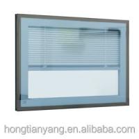 China Mineral Magnetic Control Hollow Glass Louver 0.18mm Blade Thickness Vertical Opening for sale