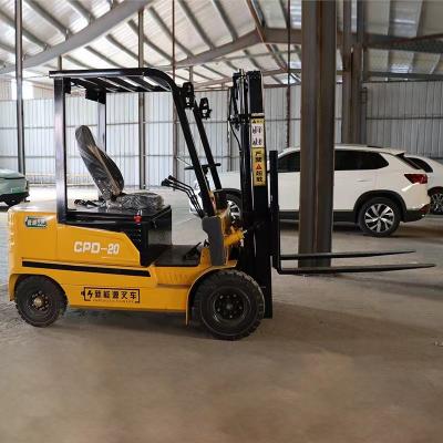 China Solid Tire 2 Tons 4 Wheel Electric Forklift With Emergency Stop Button, 3-6M Lifting Height, AC Controller for sale