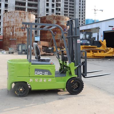 China ISO 4 Wheel Electric Forklift Truck 2.0 Ton Lithium Battery Pallet Stacker for sale