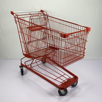 China 240L General store High Capacity Asian Type Steel Metal Shopping Trolley for sale