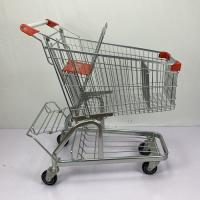 China 125L German Supermarket Grocery Steel Shopping Cart With Metal Beer Rack for sale