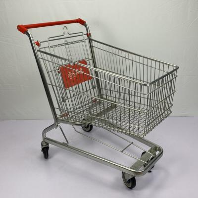 China Customized 150L Supermarket Grocery Cart Zinc Plated Warehouse Shopping Trolley for sale