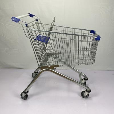 China Supermarket 125L Lightweight Shopping Trolley Cart With TPR Wheels for sale