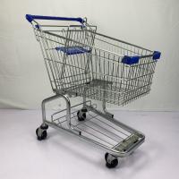 China German Style 100L Regular Trolley With Blue Plastic Parts Zinc And Powder Coating For Convenient Grocery Store for sale