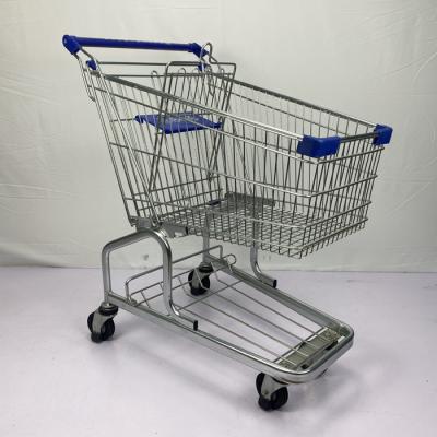 China German Style 100L Regular Trolley With Blue Plastic Parts Zinc And Powder Coating For Convenient Grocery Store for sale