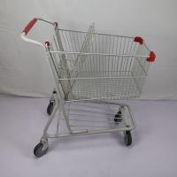 China White Powder Coating 100L Boutique Supermarket Shopping Trolley With Tente TPR Wheels for sale