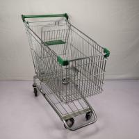 China PU Wheels Grocery Shopping Trolley 210L Metal Shopping Cart With Beverage Chassis for sale