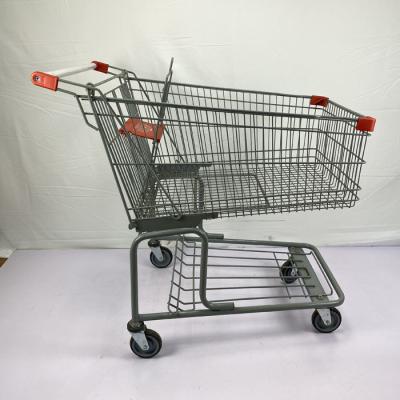 China Customizable 175L Grocery Store Shopping Cart Supermarket Trolly With Foldable Child Seat for sale