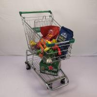 China 100L American Style Steel Shopping Cart Chain Store Shopping Cart With Elevator Wheels for sale