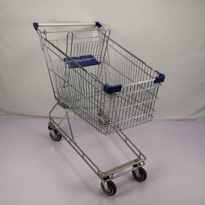 China Multipurpose Q195 Steel Shopping Cart 125L Supermarket Metal Wire Trolley for sale