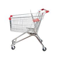 China 125L European Metal Shopping Trolley Supermarket Shopping Basket Trolley OEM ODM for sale
