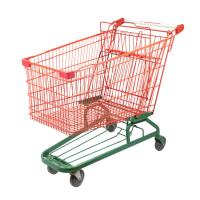 China Steel Mesh Supermarket Grocery Cart 150kgs Load Capacity for sale