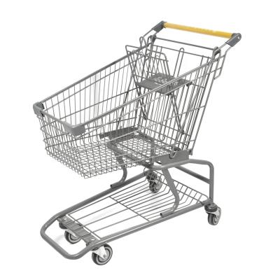 China 60L Q195 Steel Steel Shopping Cart American Style Retail Shopping Trolley for sale