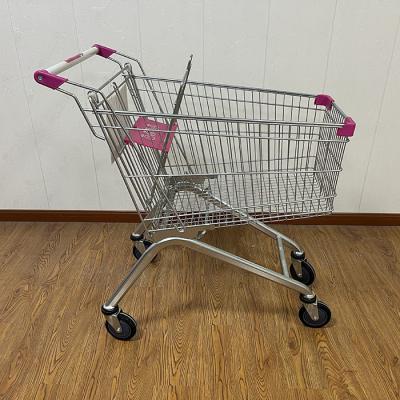 China 125L Retail Galvanised European Market Extended Length Supermarket Trolley for sale